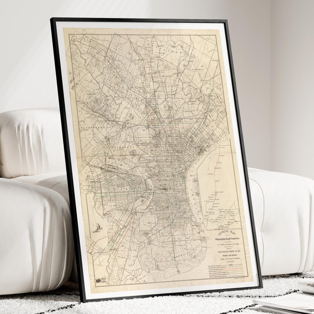 Philadelphia Map, Map of Philadelphia, Philadelphia Print, Philly Map ...