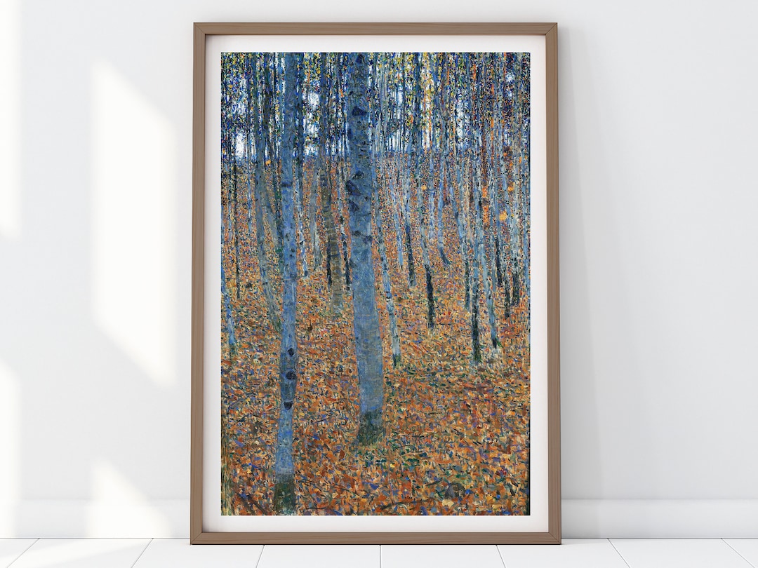 Herbst Wald Gemälde Vintage Wald Print Wald Landschaft Malerei ...