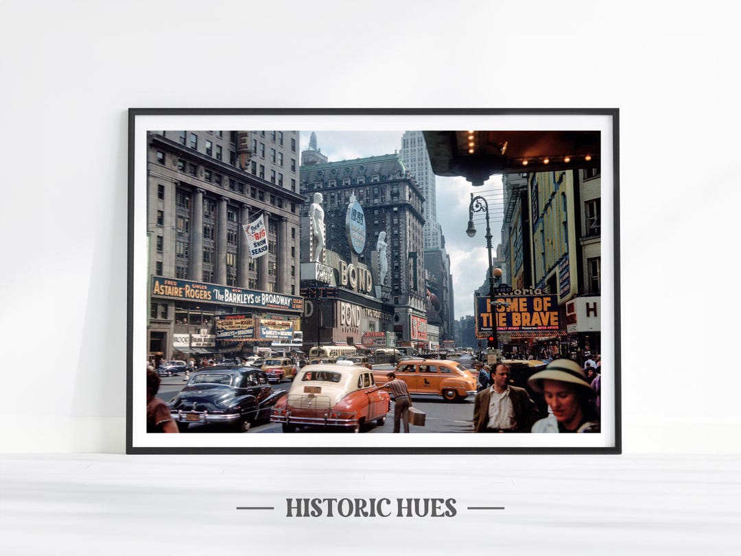 Vintage Times Square Print, New York City Print, New York City Wall Art ...