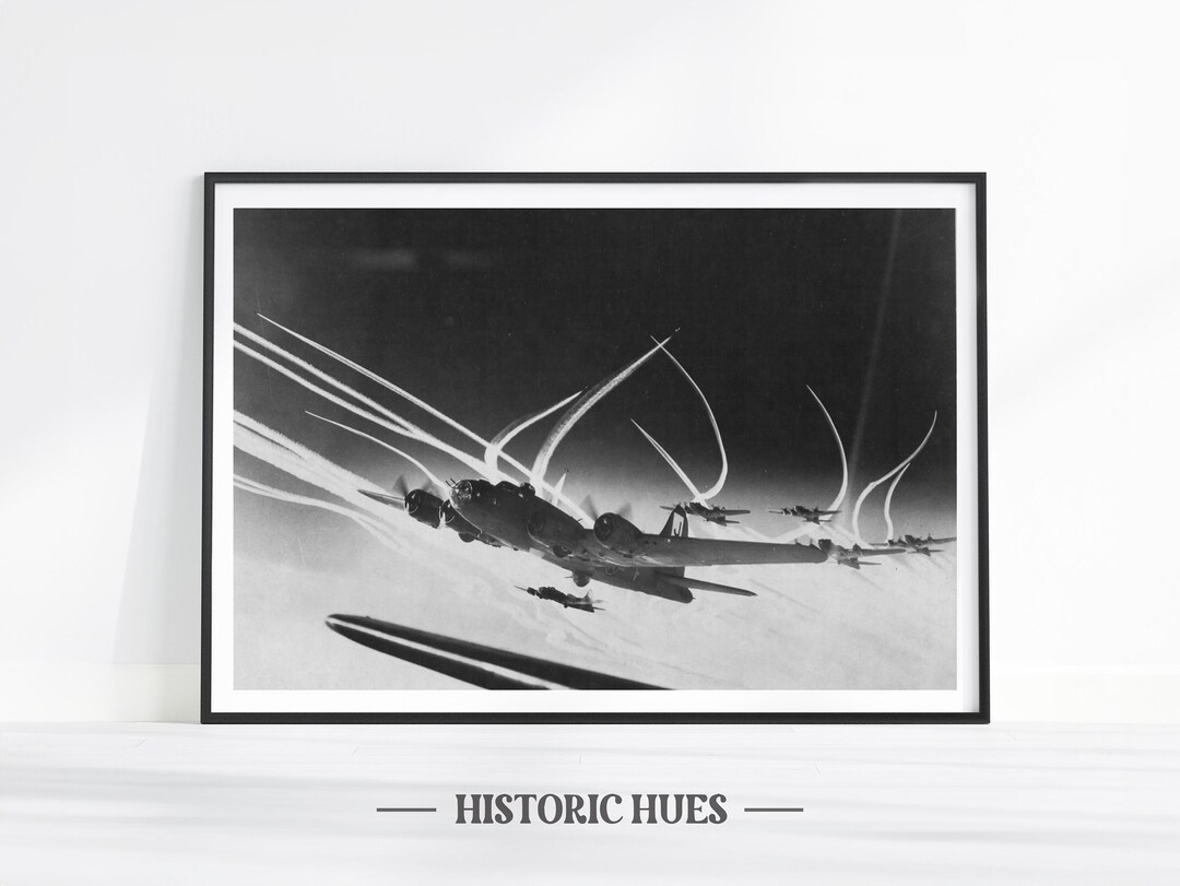 Vintage B-17 Print, Flying Fortress Art, B-17 Bomber Print, WW2 Poster ...
