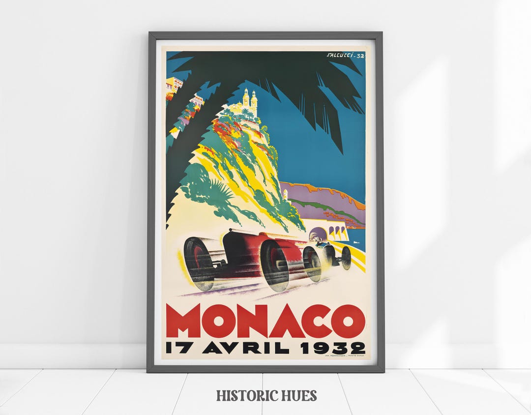Monaco Grand Prix Poster, Monaco F1 Poster, Monaco Print, Grand Prix ...