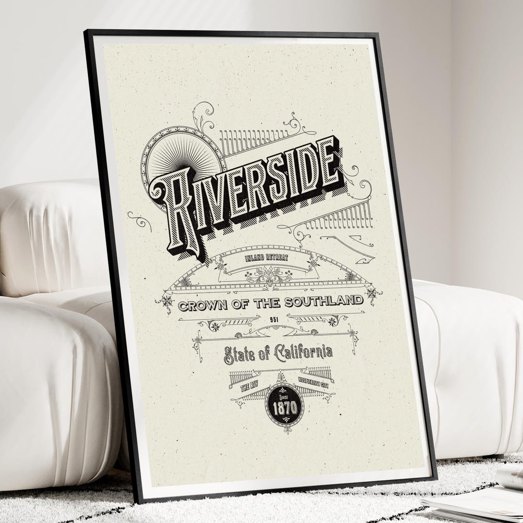 Riverside Print, Riverside Wall Art, Riverside California, Riverside ...