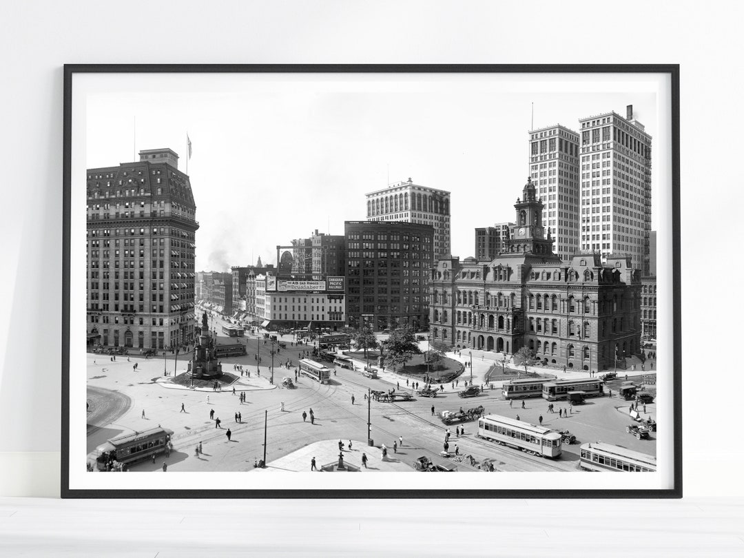 Vintage Detroit Print, Detroit Wall Art, Detroit Poster, Detroit Art ...
