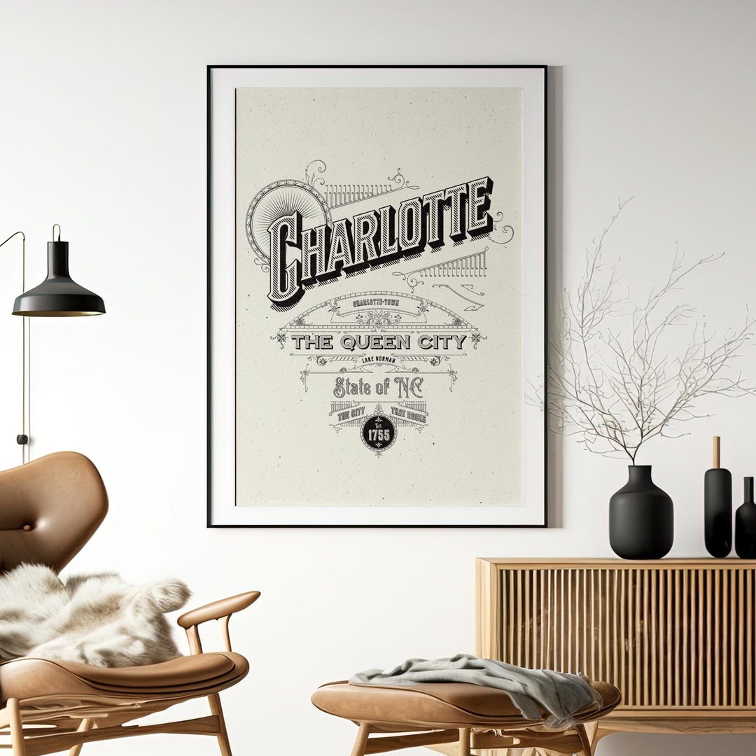 Charlotte Print, Charlotte Wall Art, Charlotte Poster, Charlotte North ...