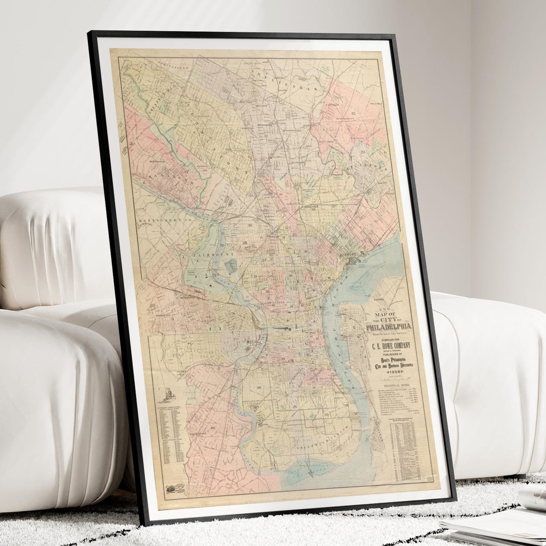 Philadelphia Map, Map of Philadelphia, Philadelphia Print, Philly Map ...