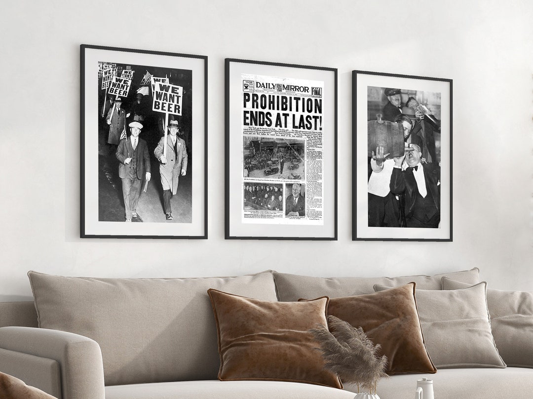 Vintage Prohibition Prints, Prohibition Wall Art, Black and White ...
