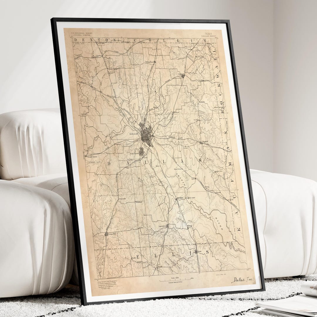 Dallas Map, Dallas Map Print, Texas Map Print, Texas Wall Art, City Map ...