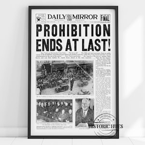 Vintage Prohibition Prints, Prohibition Wall Art, Black and White ...