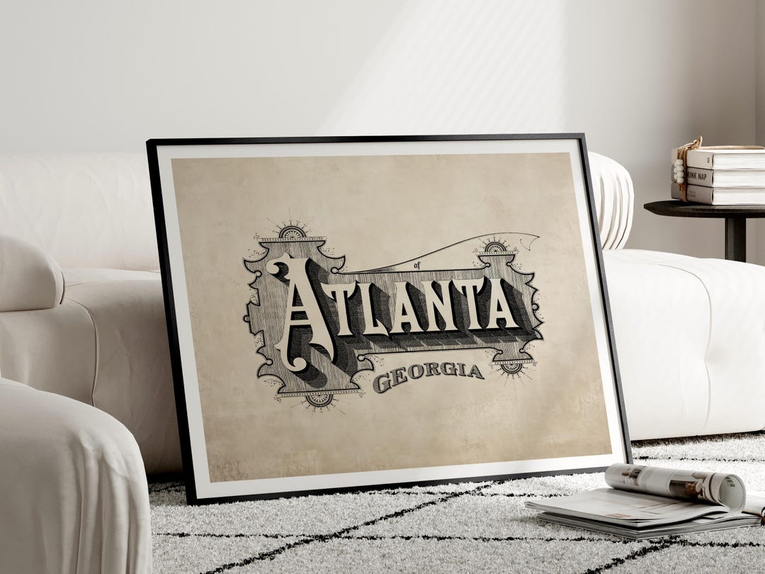 Atlanta Print, Vintage Atlanta Poster, Atlanta Art Print, Atlanta Wall ...