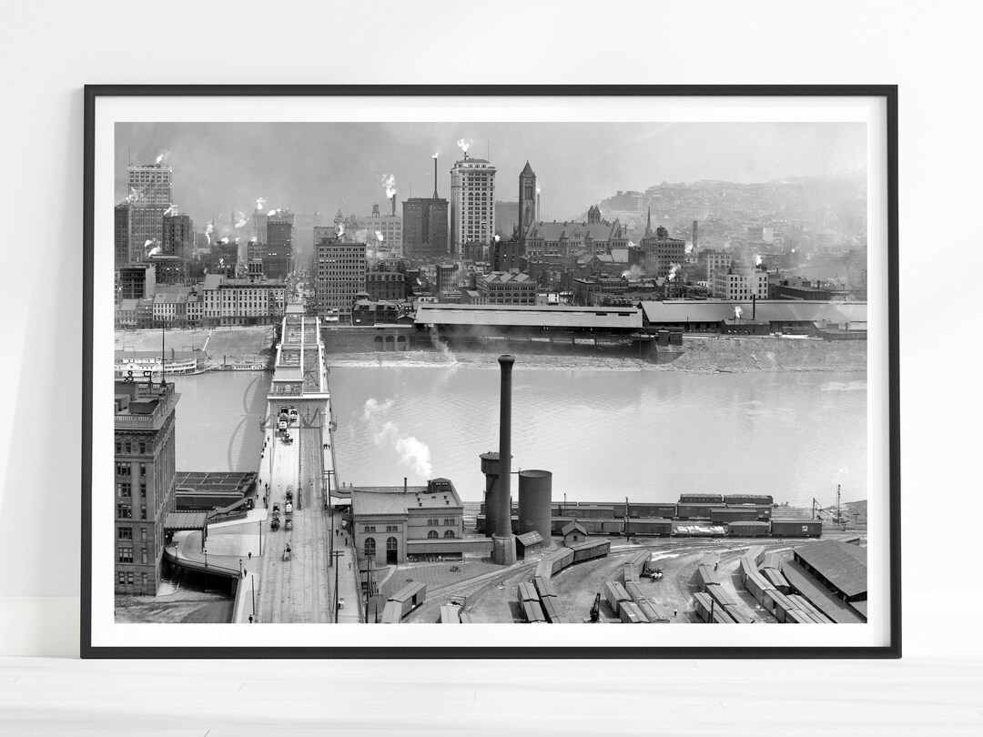 Vintage Pittsburgh Print, 1905 Pittsburgh Wall Art, Retro Pittsburgh ...