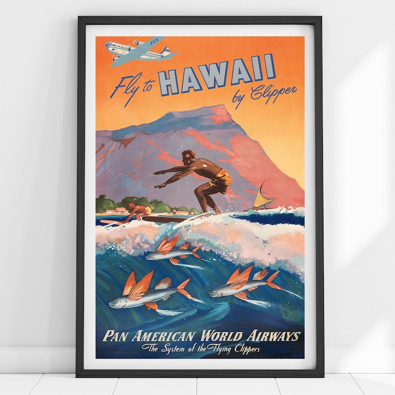 Travel Poster Hawaii - Etsy