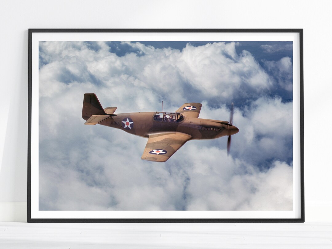 Vintage Plane Print, P51 Mustang Print, Airplane Wall Art, Aviation ...