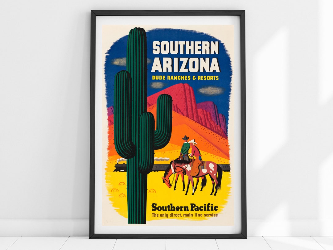 Arizona Travel Poster, Vintage Wall Art, Arizona Print, Arizona Poster ...