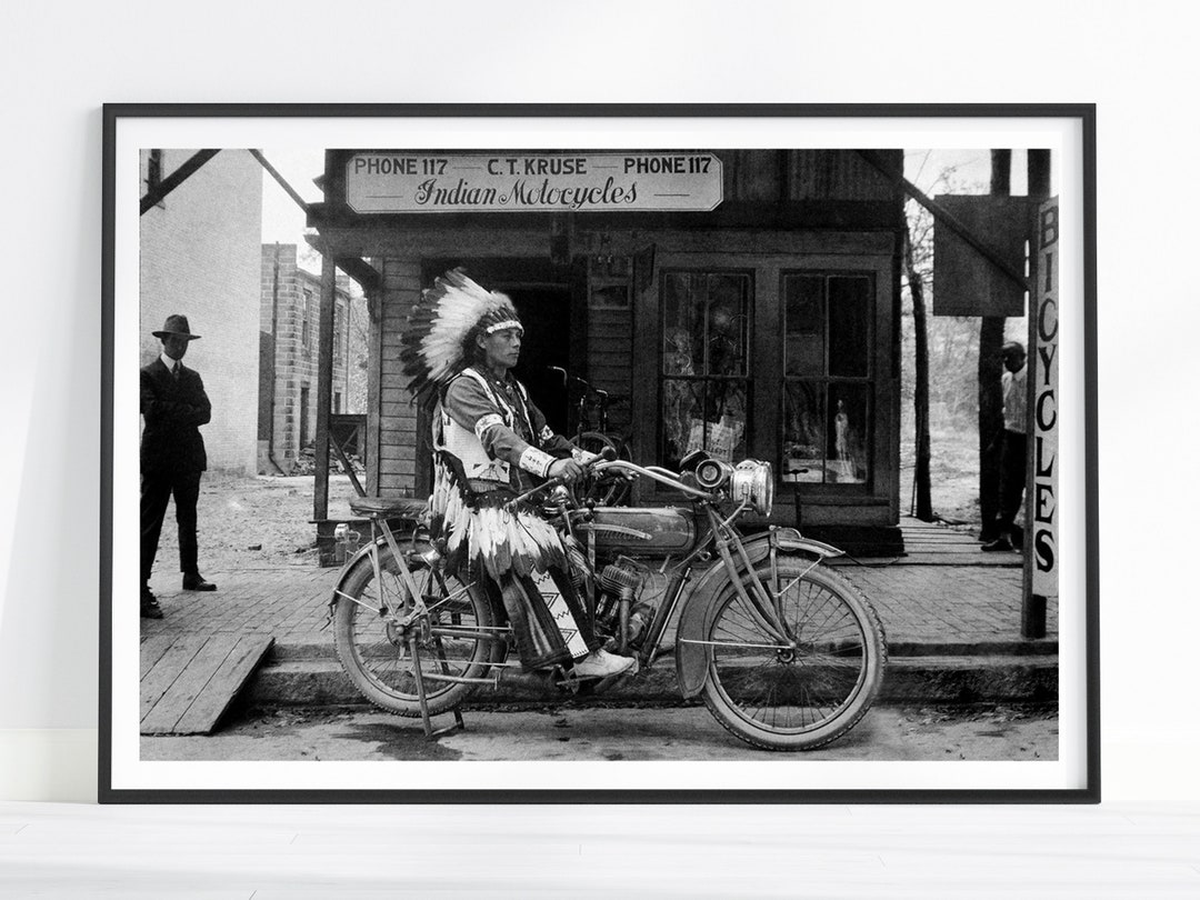 Vintage Motorcycle Print, Indian Motorcycle Print, Motorcycle Wall Art ...