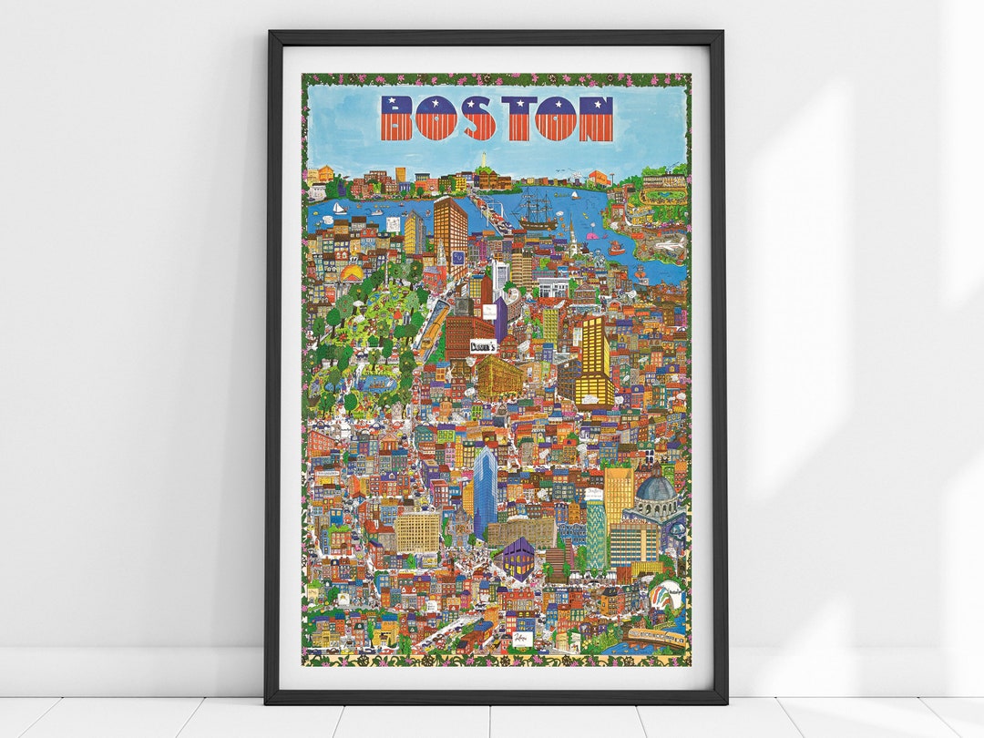 Boston Travel Poster, Vintage Wall Art, Boston Print, Boston Poster ...