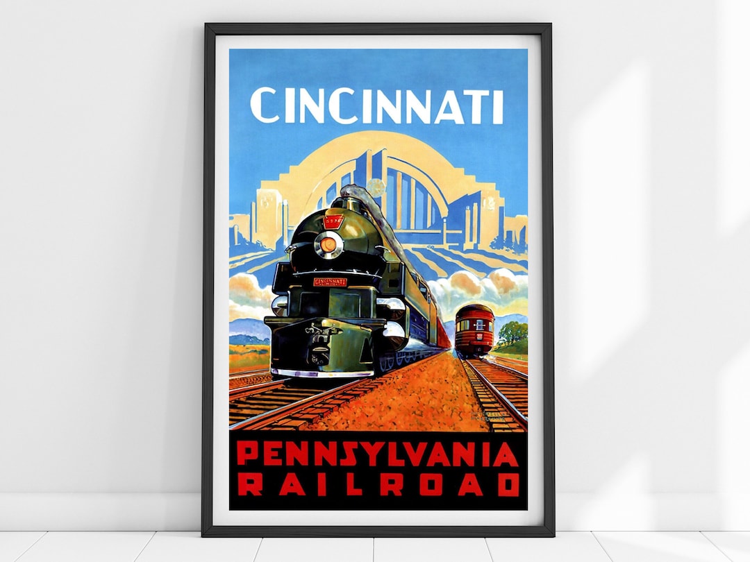 Cincinnati Print, Cincinnati Travel Poster, Vintage Wall Art ...