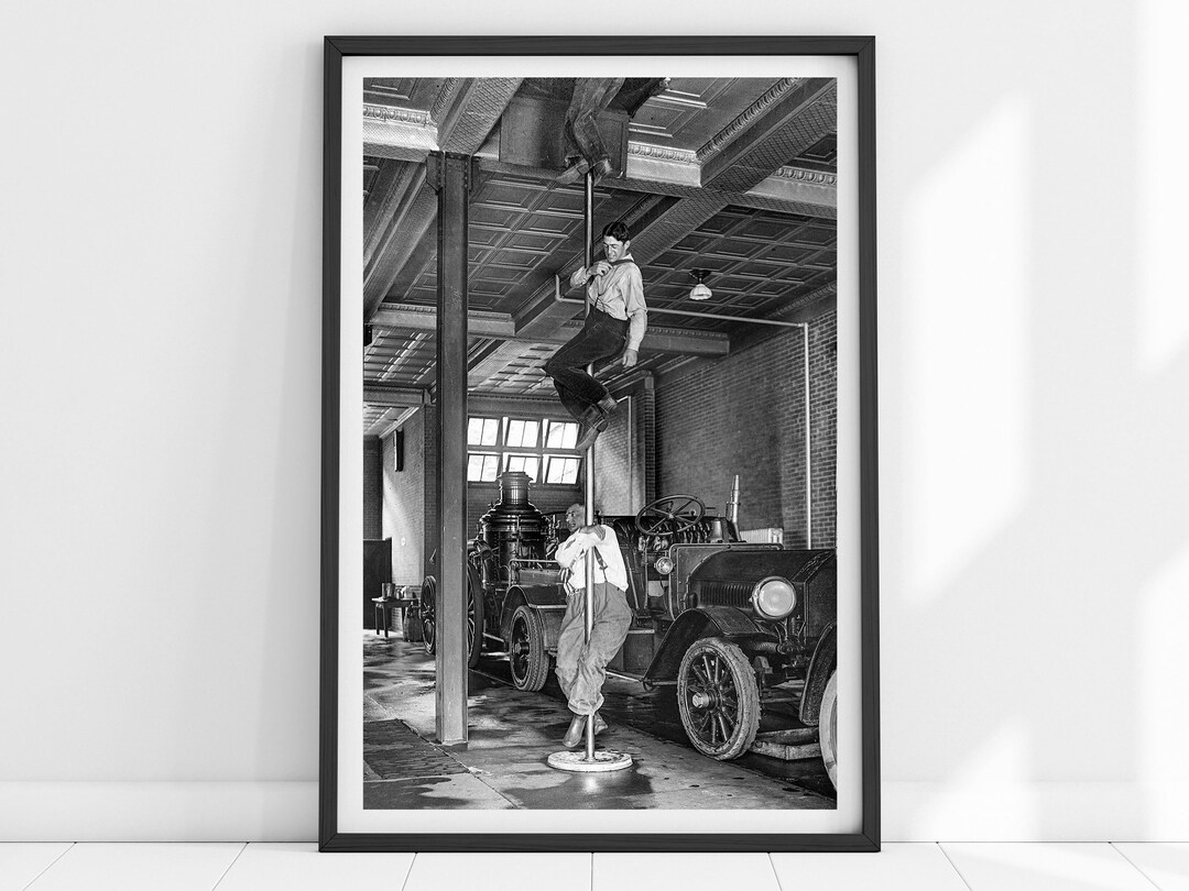 Vintage Firefighter Print, Firefighter Wall Art, Black and White ...