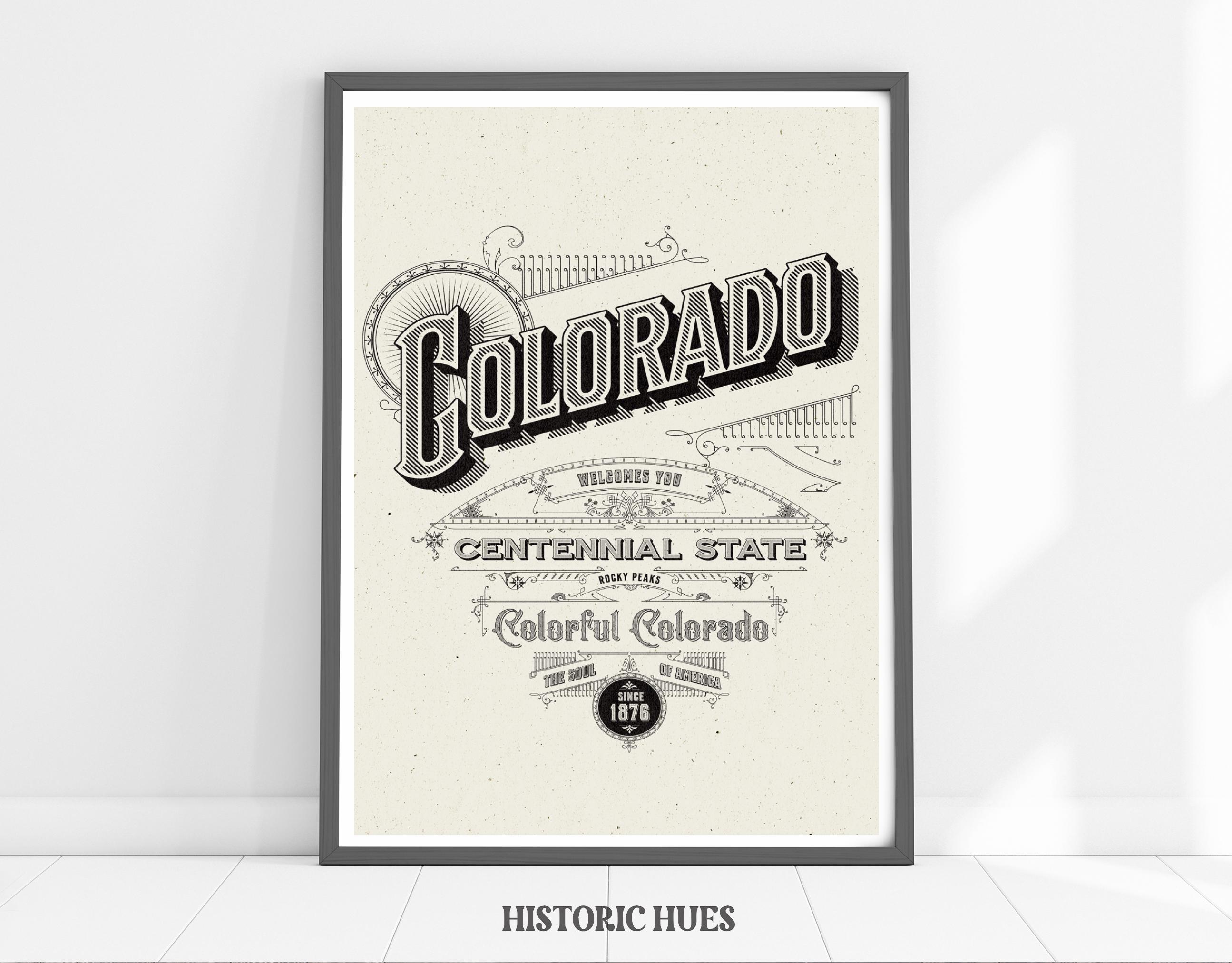 Colorado Print, Vintage Colorado Poster, Colorado Art Print, Colorado ...