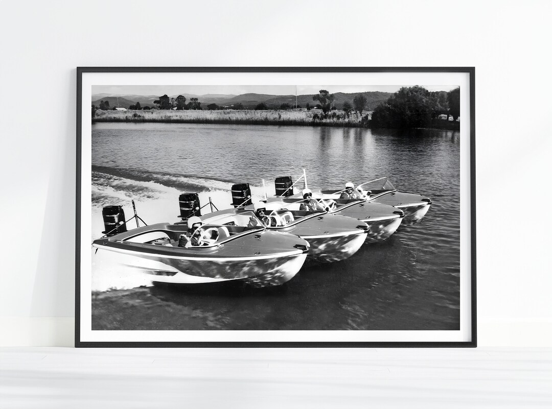 Vintage Boating Print, Boating Poster, Black and White, Lake Poster ...