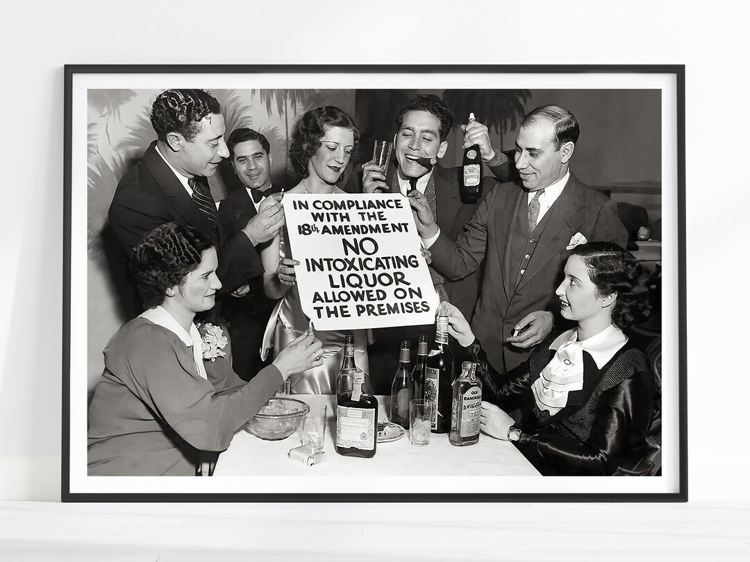 Vintage Prohibition Print, 18th Amendment, Vintage Wall Art ...