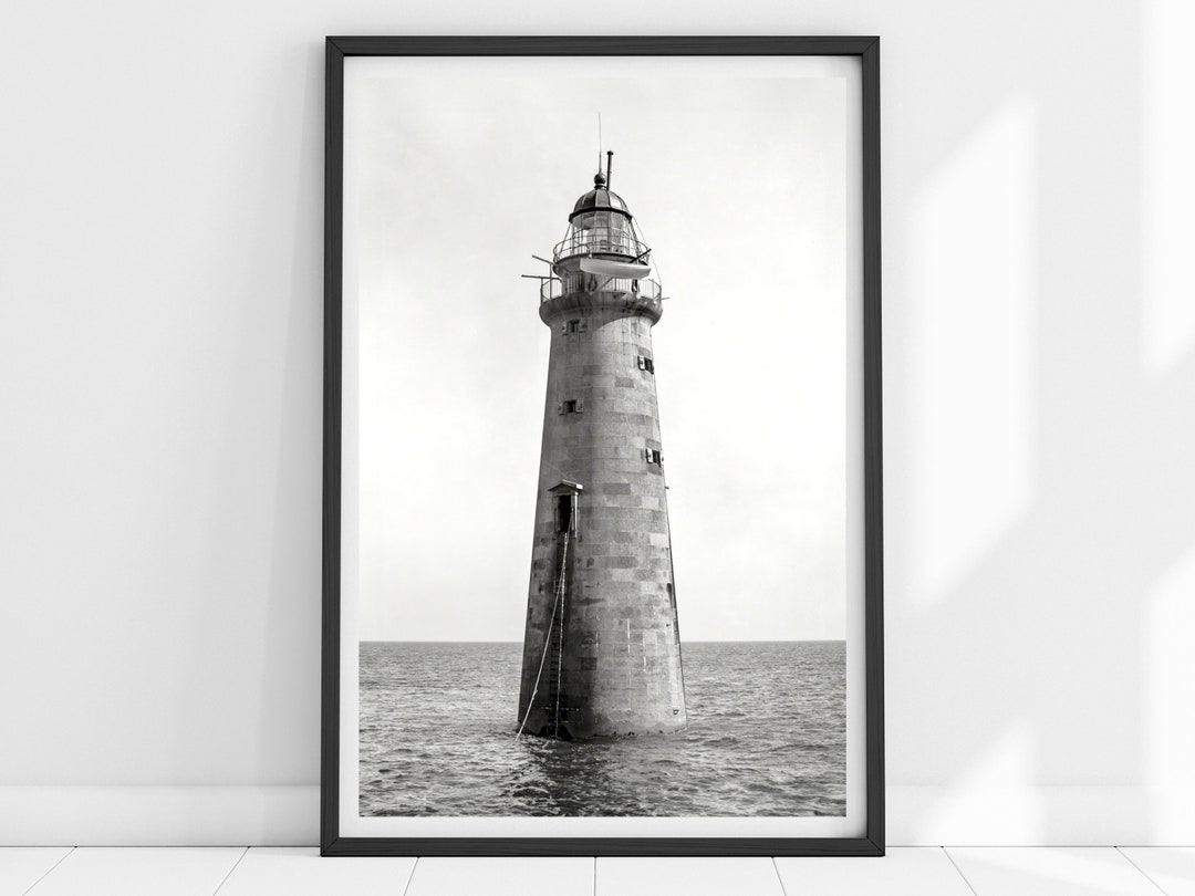 Vintage Lighthouse Print, Lighthouse Wall Art, Black and White Art ...