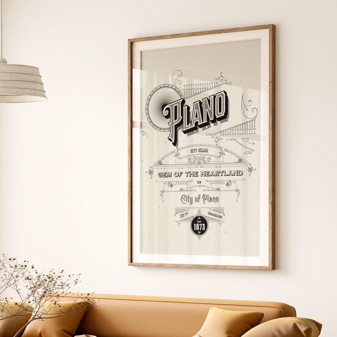 Plano Print, Plano Wall Art, Plano Poster, Plano Texas Print ...