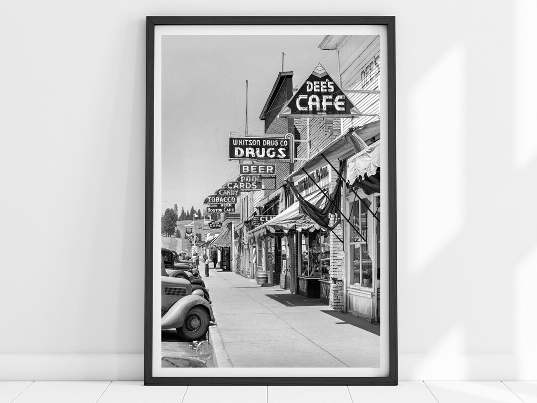Vintage Cafe Print, Coffee Poster, Coffee Shop Print, Sidewalk Cafe ...
