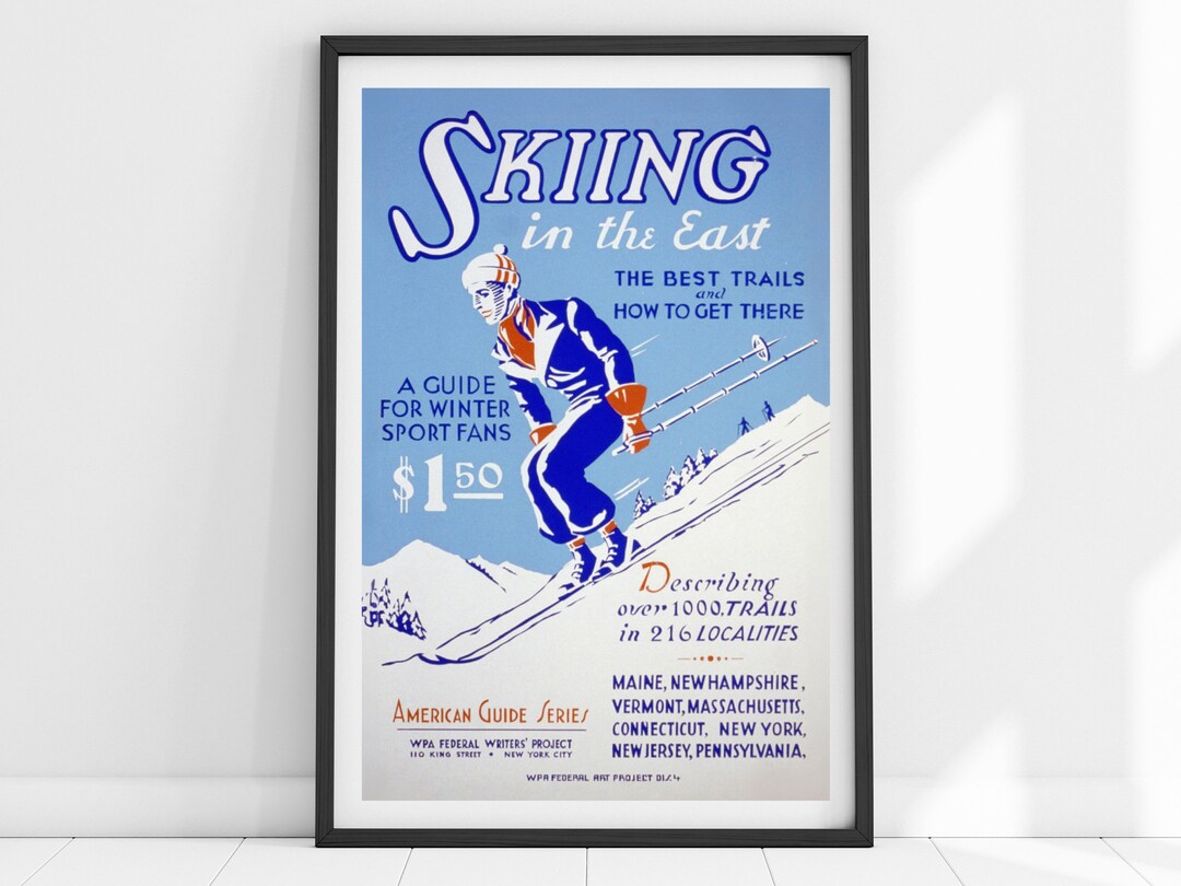 Skiing Poster, Ski Wall Art, Retro Ski Poster, Ski Print, Vintage ...