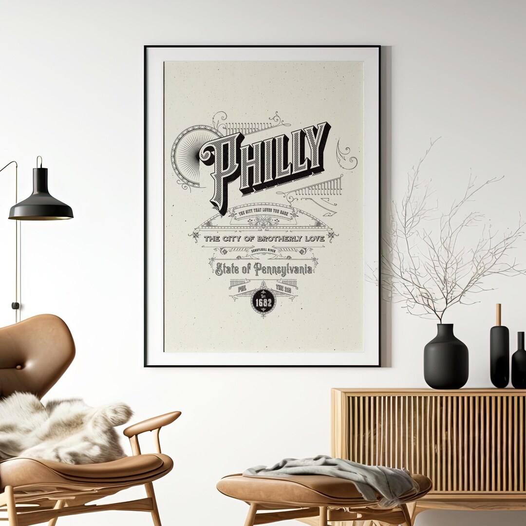 Philly Print, Philadelphia Wall Art, Philadelphia Poster, Philadelphia ...