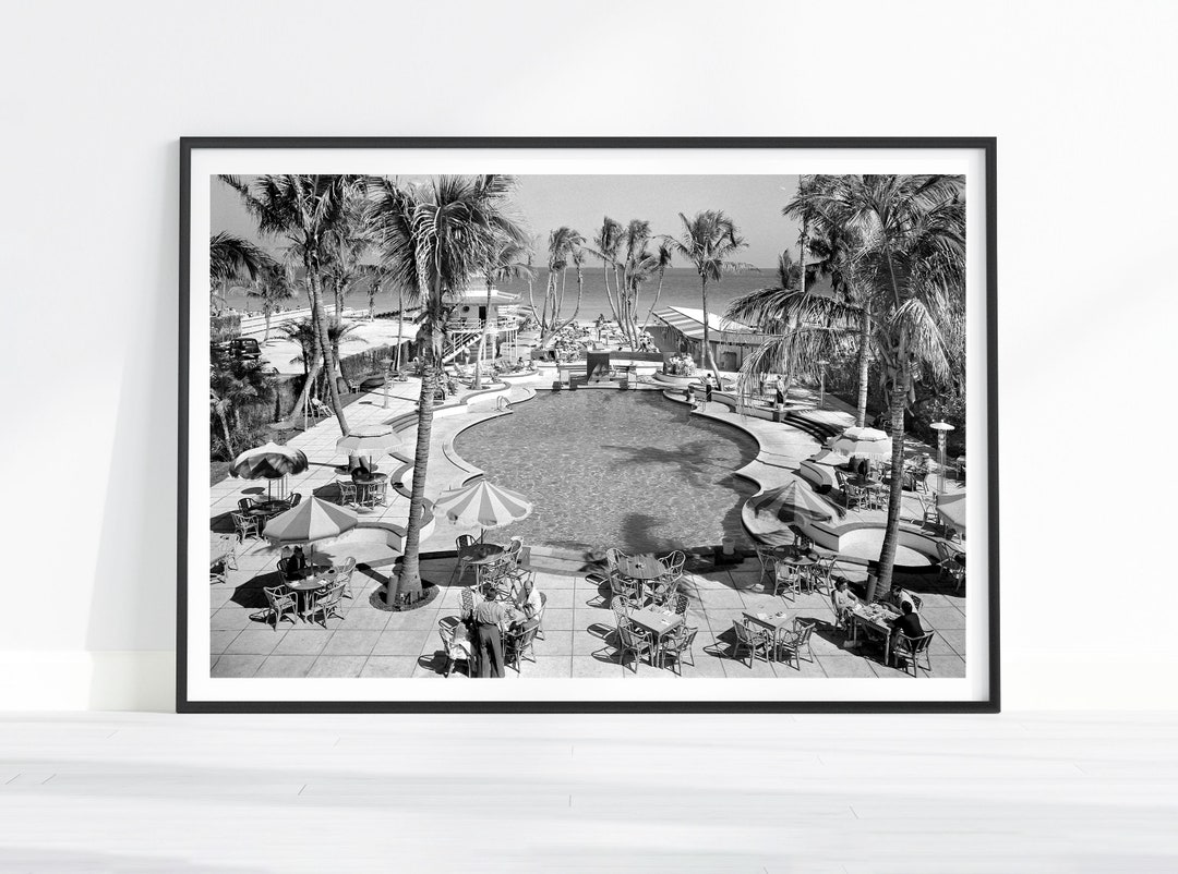 Vintage Miami Print, Miami Wall Art, Black and White Photo, Retro Miami ...