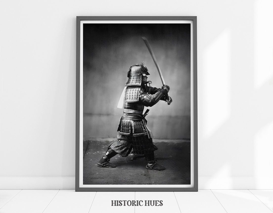 Samurai Wall Art, Japanese Print, Japanese Decor, Mid Century Modern ...