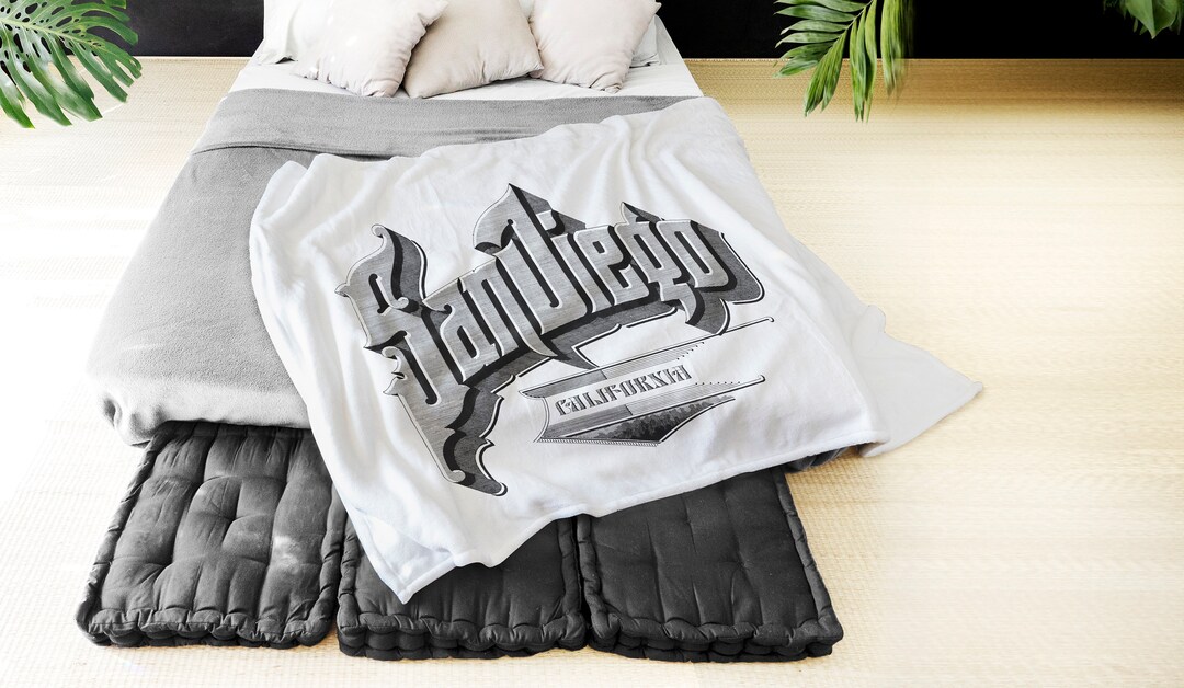 San Diego Blanket, San Diego Map Blanket, Fleece Blanket, Airbnb Decor ...