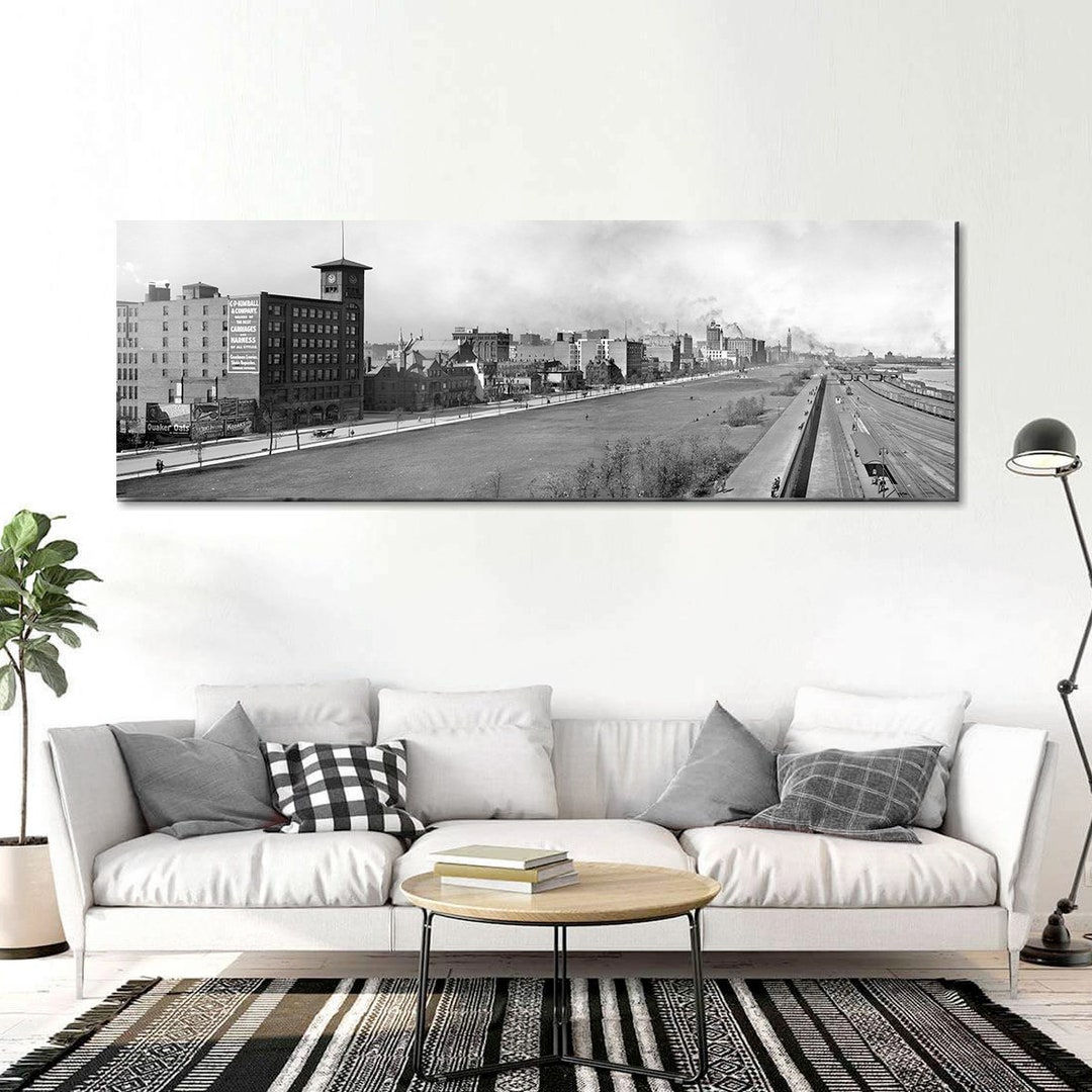 Chicago Print, 1901, Chicago Skyline, Panoramic Wall Art, Chicago ...