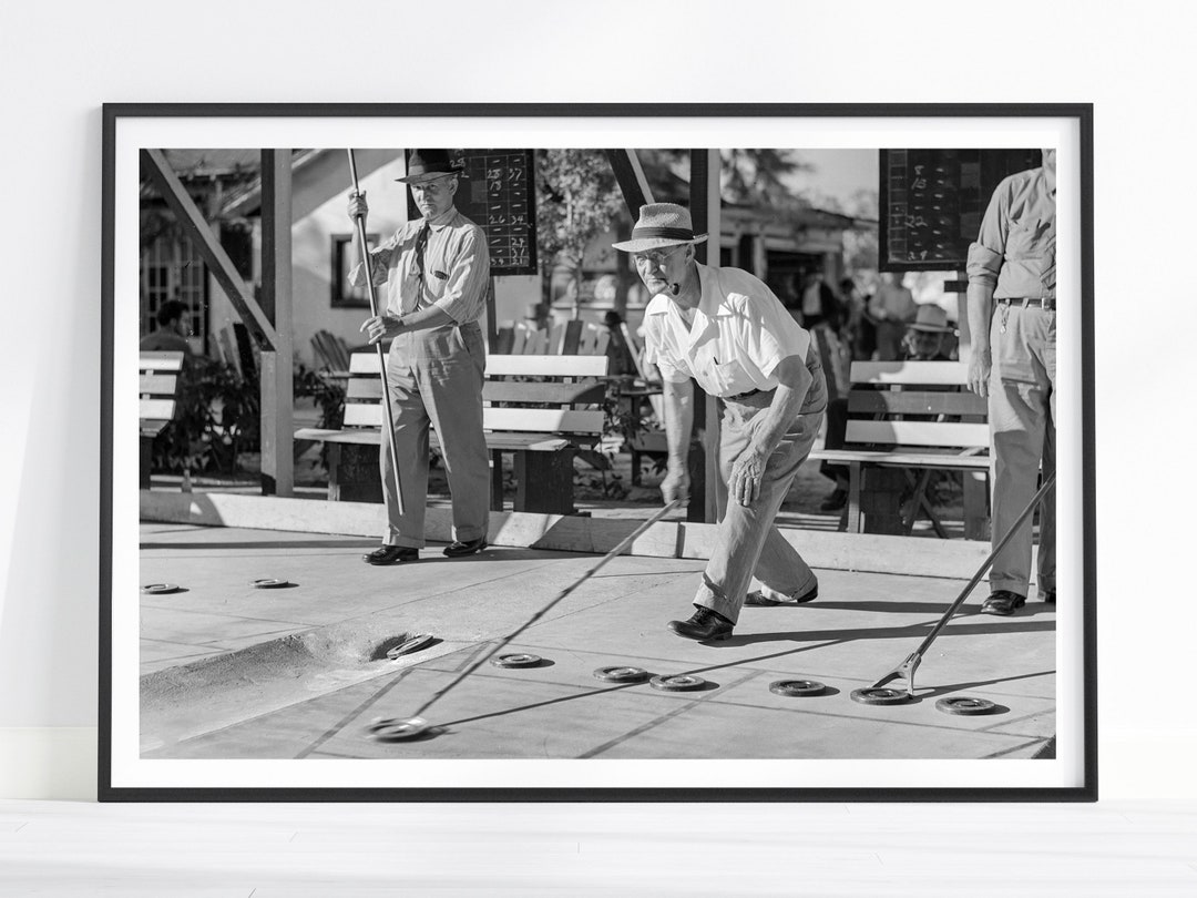 Vintage Shuffleboard Print, Black and White Print, Shuffleboard Poster ...