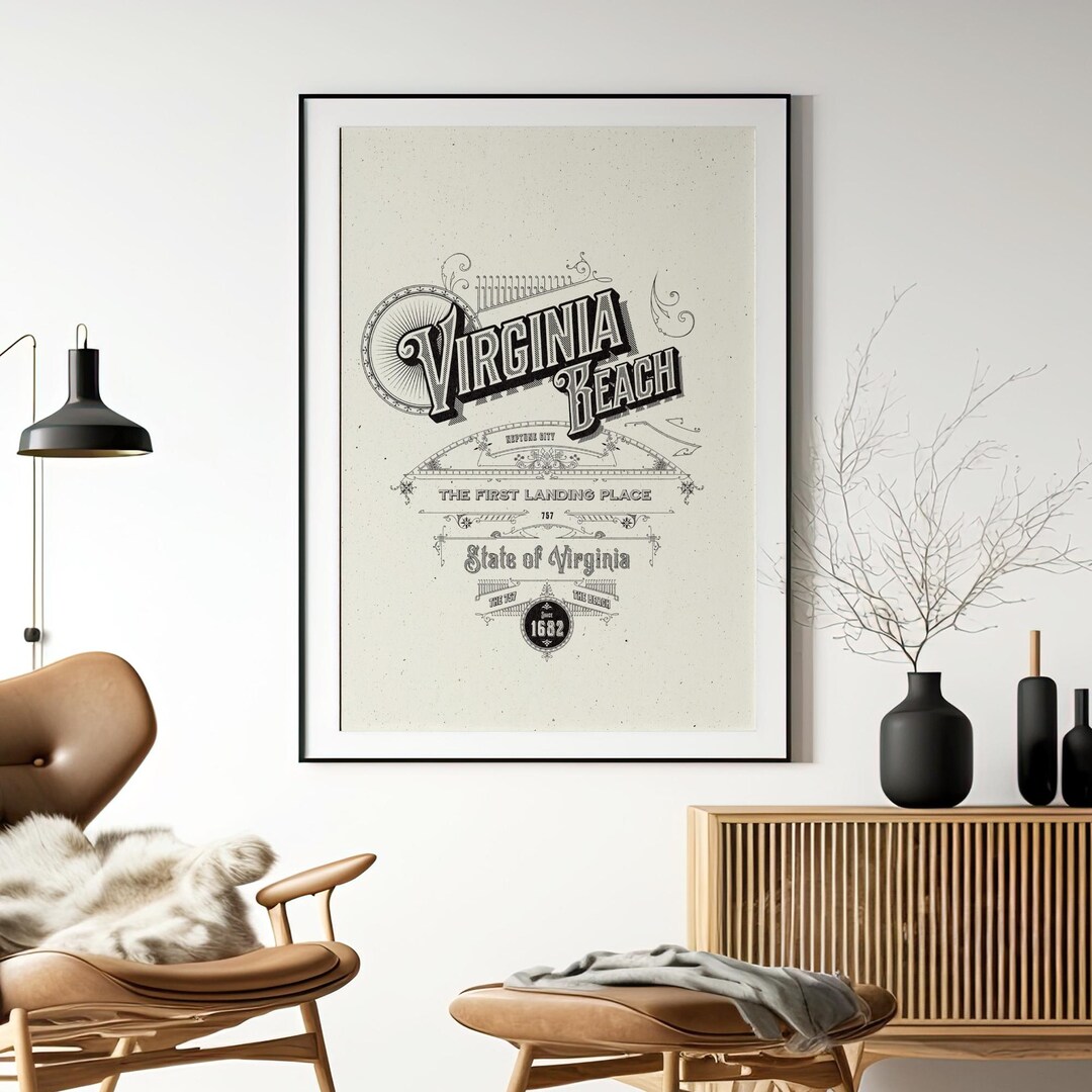 Virginia Beach Print, Virginia Beach Wall Art, Virginia Beach Poster ...