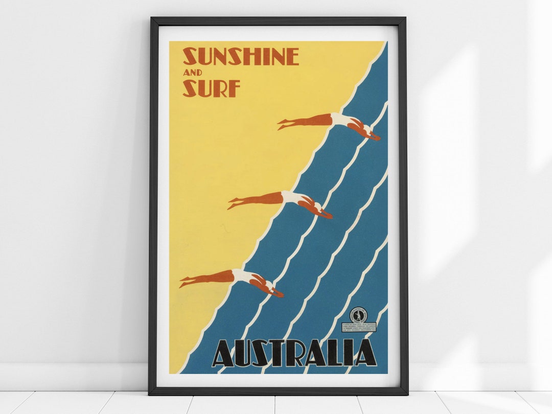Australia Print, Australia Travel Poster, Vintage Wall Art, Australia ...