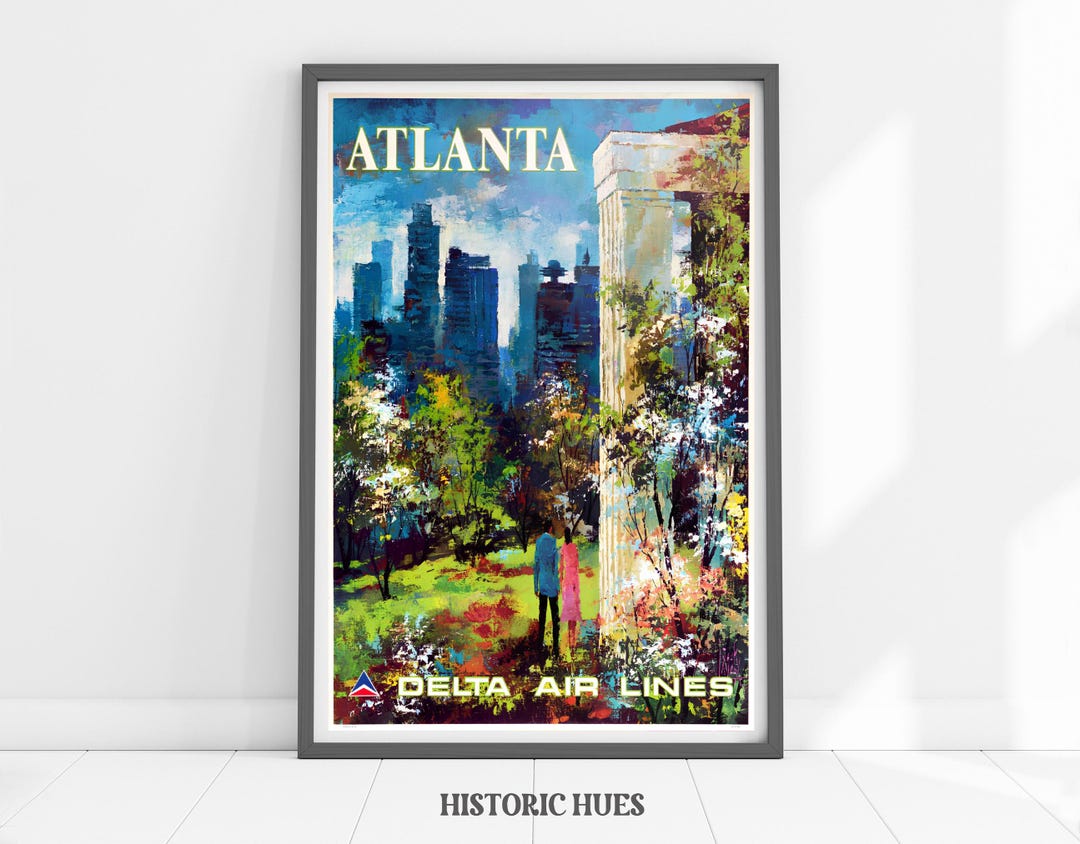 Atlanta Travel Poster, Atlanta Wall Art, Atlanta Poster, Vintage ...
