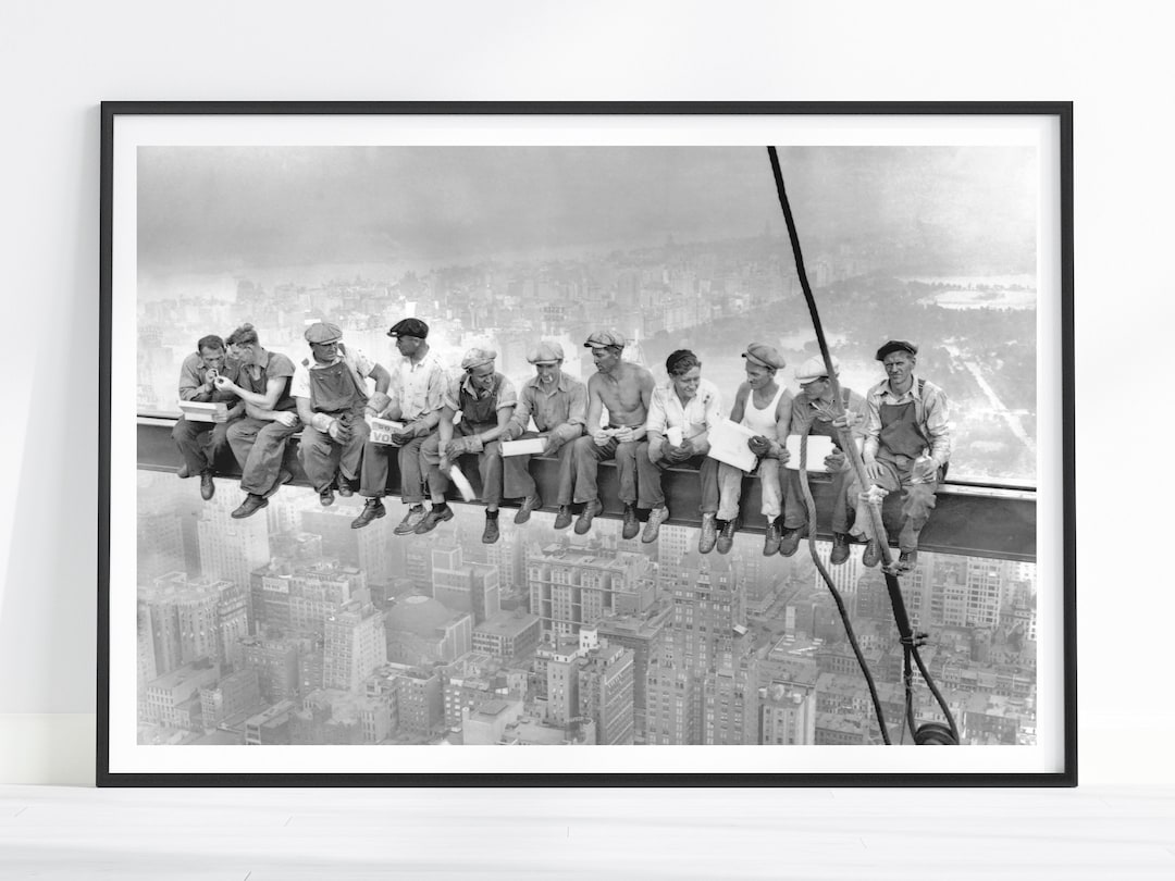 New York City Print, Steel Workers on A Beam, New York City Wall Art ...
