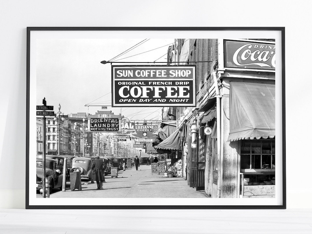 Vintage Cafe Print, Coffee Poster, Coffee Shop Print, Sidewalk Cafe ...