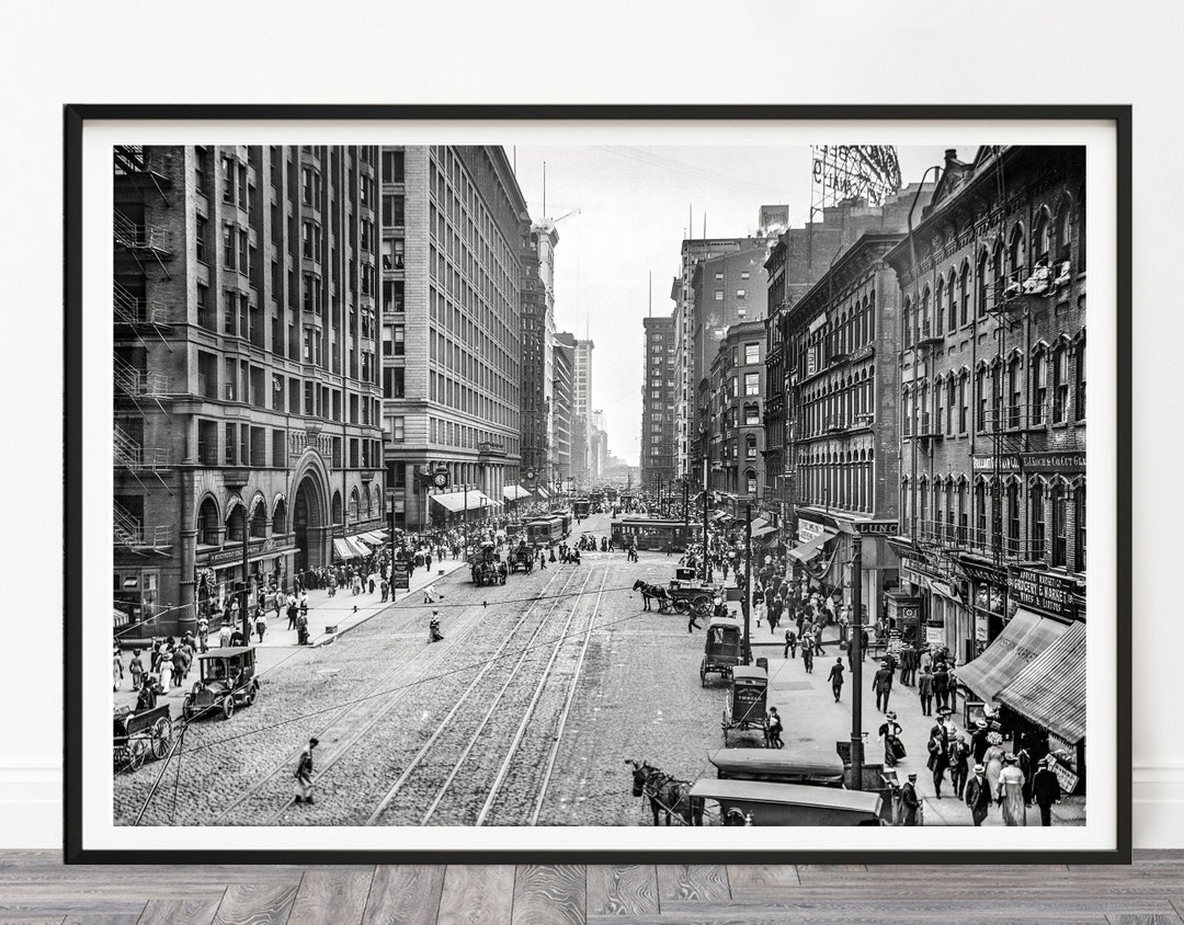 Vintage Chicago Print, 1910, Chicago Wall Art, State Street, Illinois ...