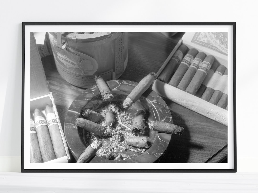Vintage Cigar Print, Cigar Print, Cigar Wall Art, Black and White ...