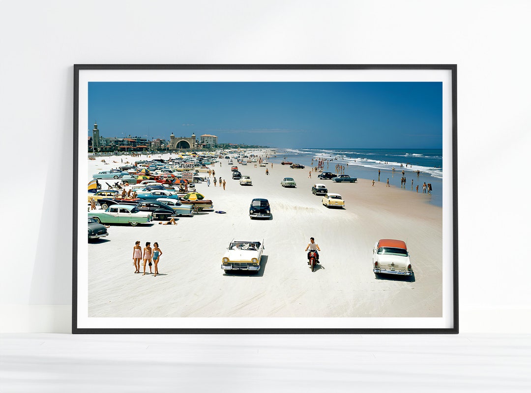 Vintage Beach Print, Beach Poster, Daytona Beach, Surfing Print, Beach ...
