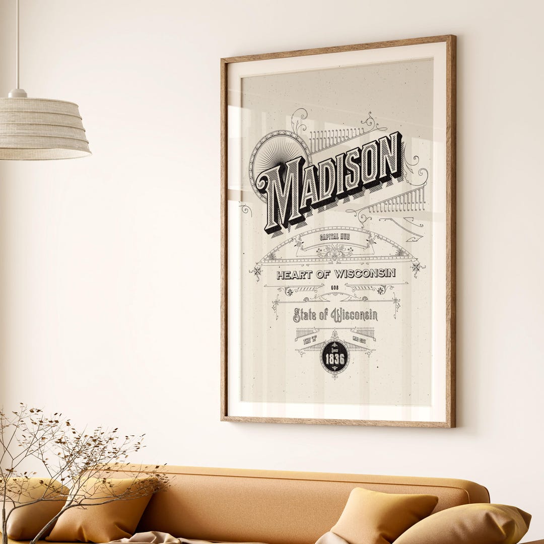 Madison Print, Madison Wall Art, Madison Wisconsin, Madison Poster ...