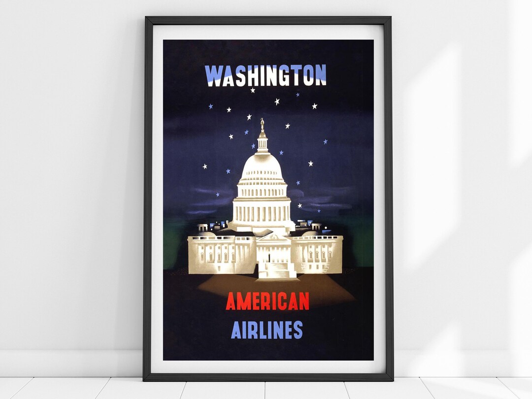 Washington Travel Poster, Washington Print, Vintage Art, Washington DC ...