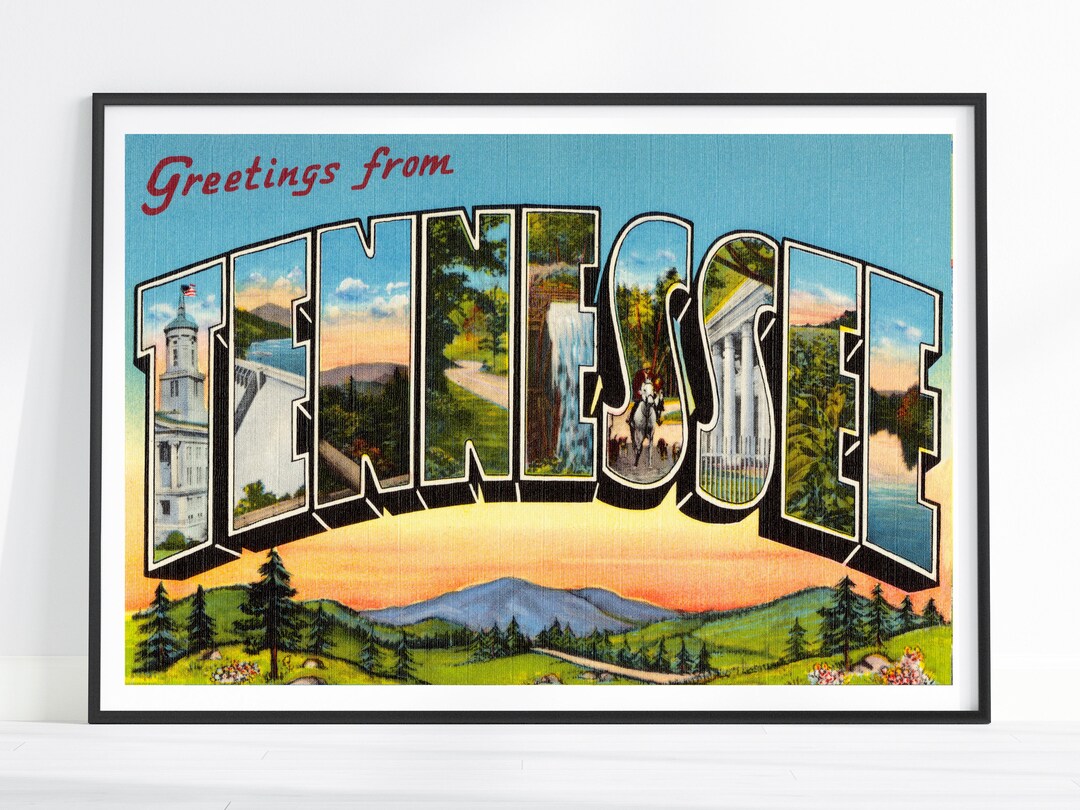 Vintage Tennessee Print, Tennessee Print, Retro Tennessee Decor ...
