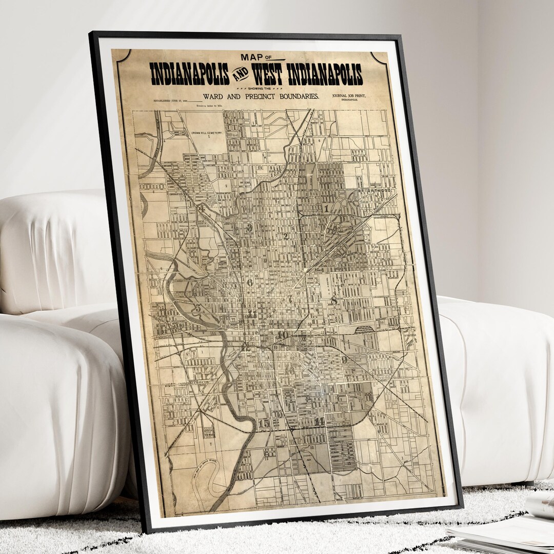 Indianapolis Map, Map of Indianapolis, Indianapolis Print, Indy Map Art ...