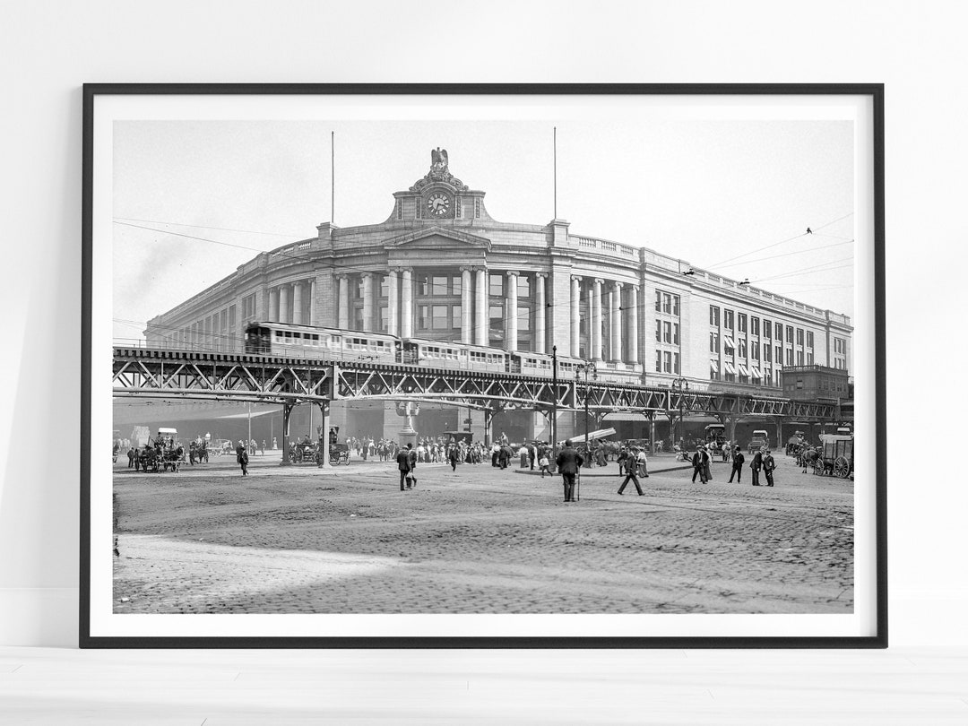 Vintage Boston Print, 1905 Boston Wall Art, South Station Boston Poster ...