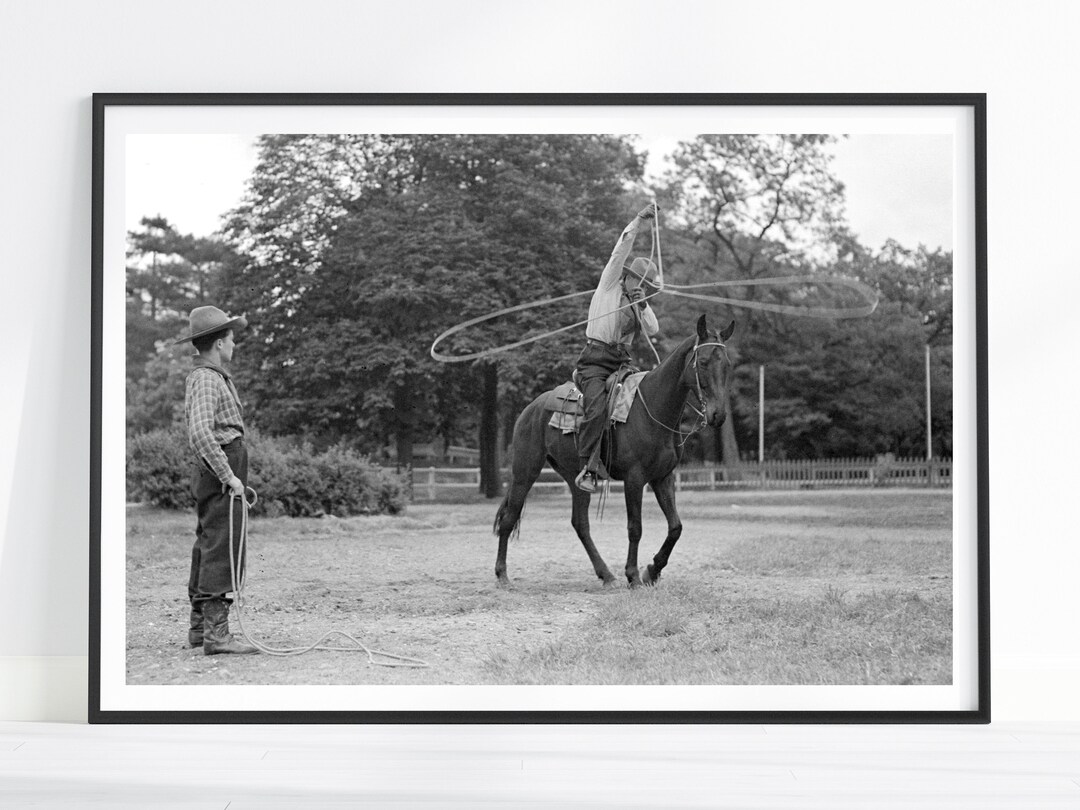 Vintage Cowboy Print, Rodeo Print, Cowboy Wall Art, Black and White ...