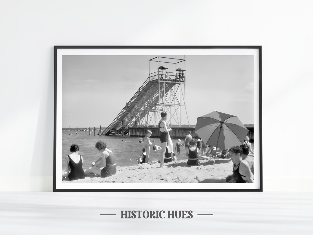 Vintage Beach Print, Beach Poster, Beach Photo, Surfing Print, Beach ...