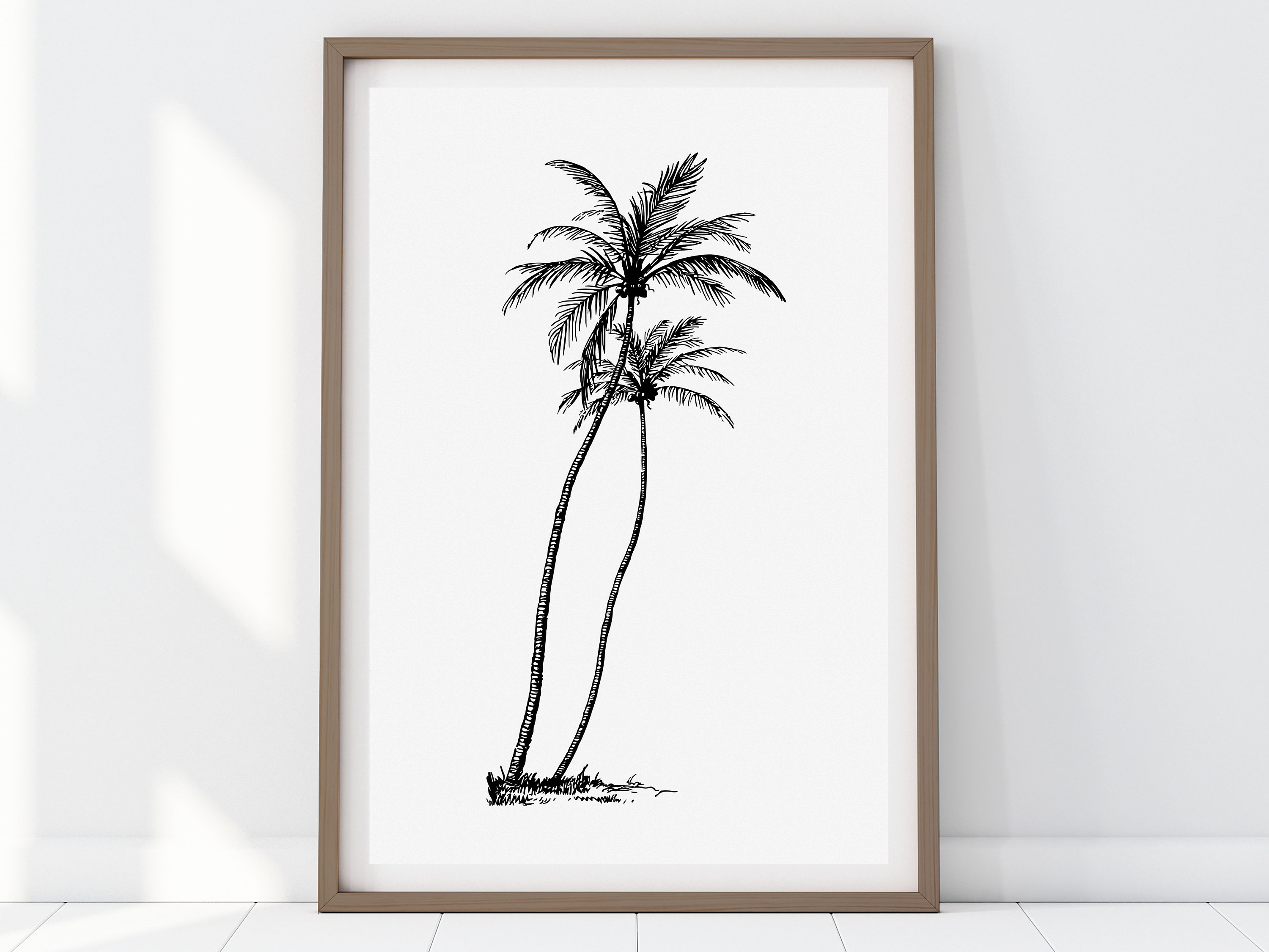 Black And White Palm Tree Drawing Black Palm Tree Posters | Posters